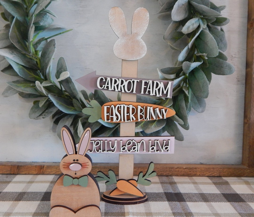 Wood Easter and Spring Street Arrow Signs, Spring Decor for Home ...