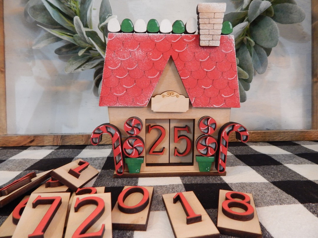 Gingerbread House Countdown to Christmas Wood Decor, Christmas Decor - Etsy