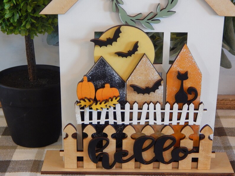 Halloween Insert for the Interchangeable House, Halloween Decor, Fall ...