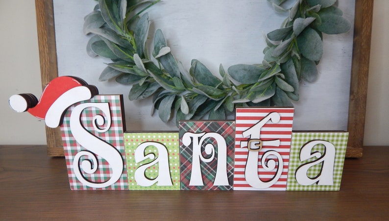 Santa Word Blocks Christmas Decor, Santa Decor, Christmas Decor, Hohoho ...