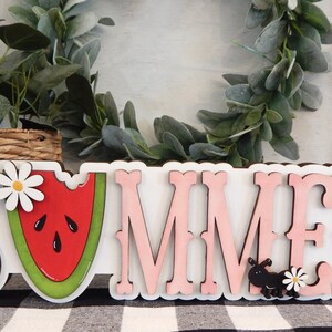 Summer Wood Block Watermelon Word, Summer Decor, Summer Watermelon With ...