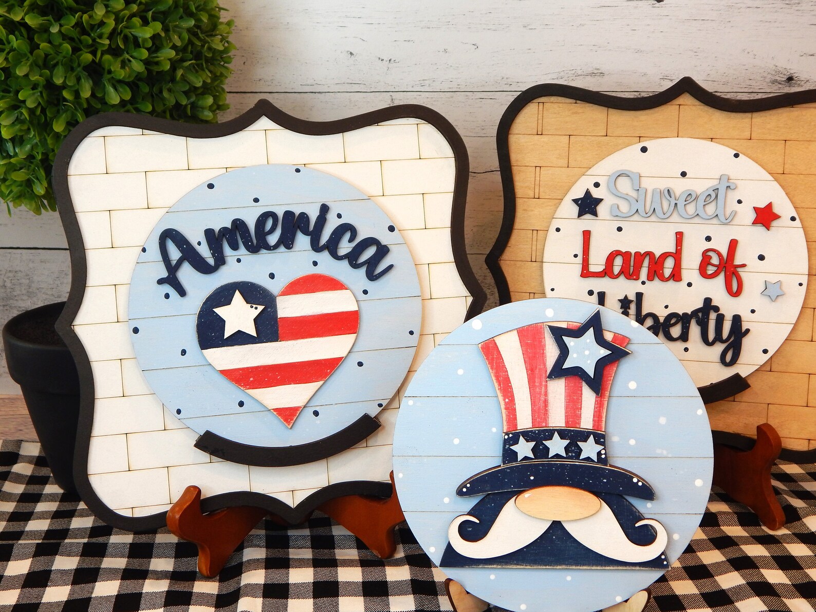 Interchangeable Seasonal Sign, Patriotic Decor, 4th of July Signs ...