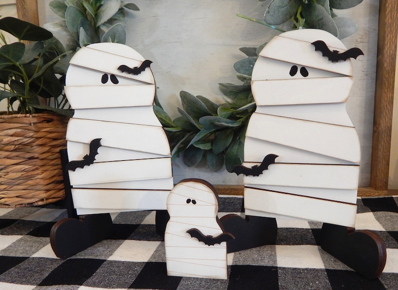 Wood Halloween Mummy Decor, Halloween Decor - Etsy