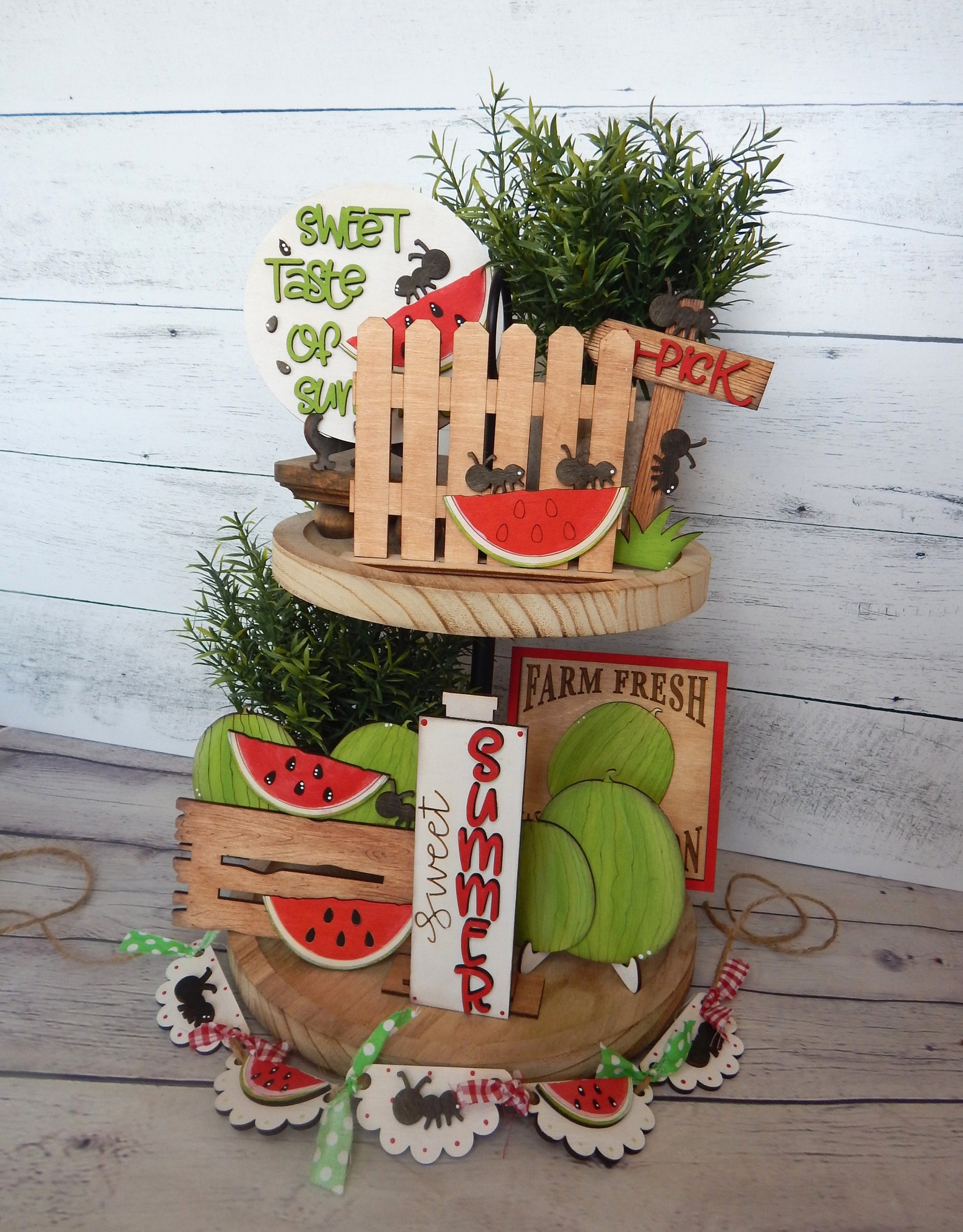 Watermelon Summer Tiered Tray Set, Watermelon and Ants Tiered Tray Set ...