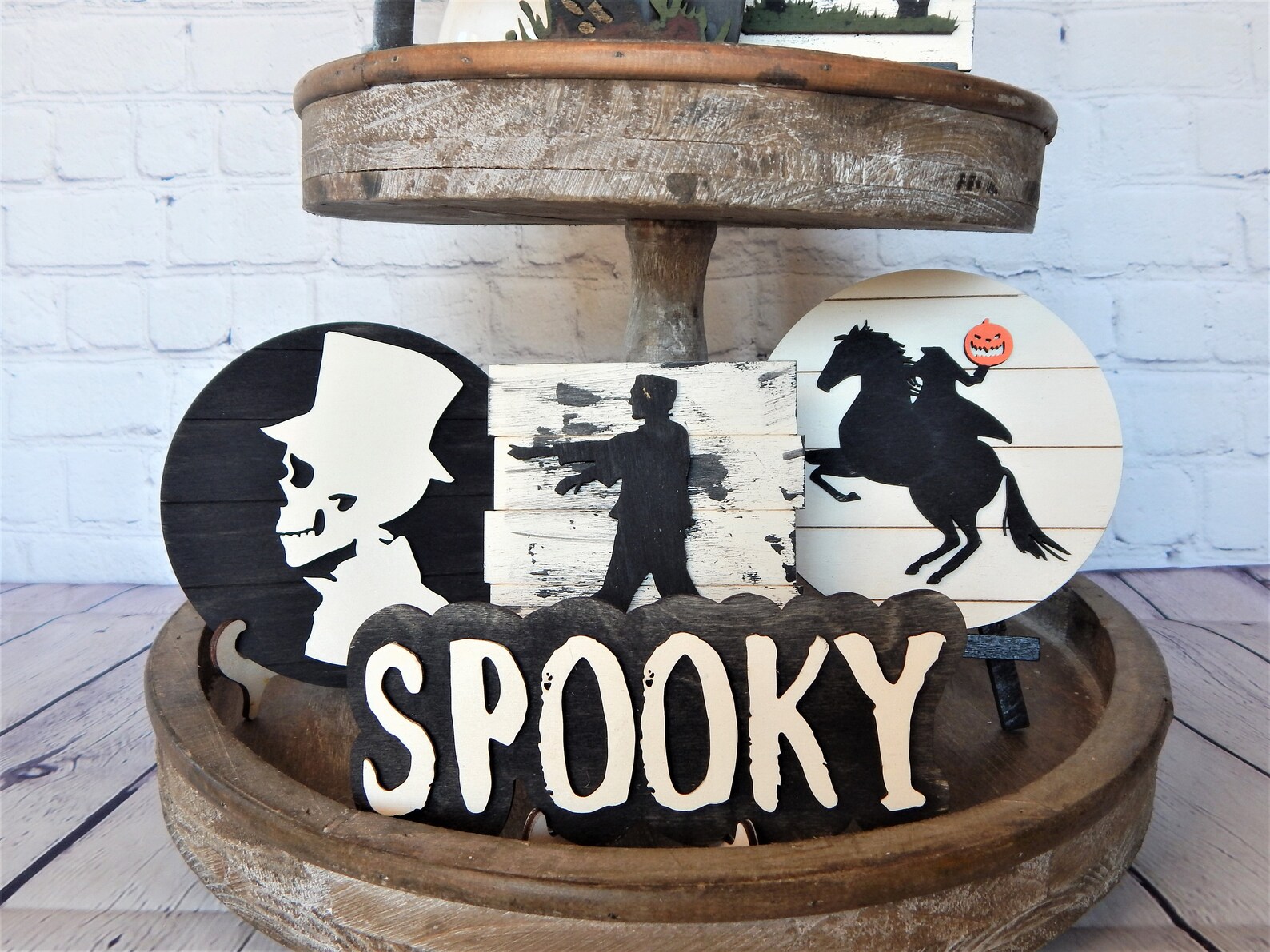 Monster Tiered Tray Set, Halloween Tiered Tray, Wood Tiered Tray Set ...