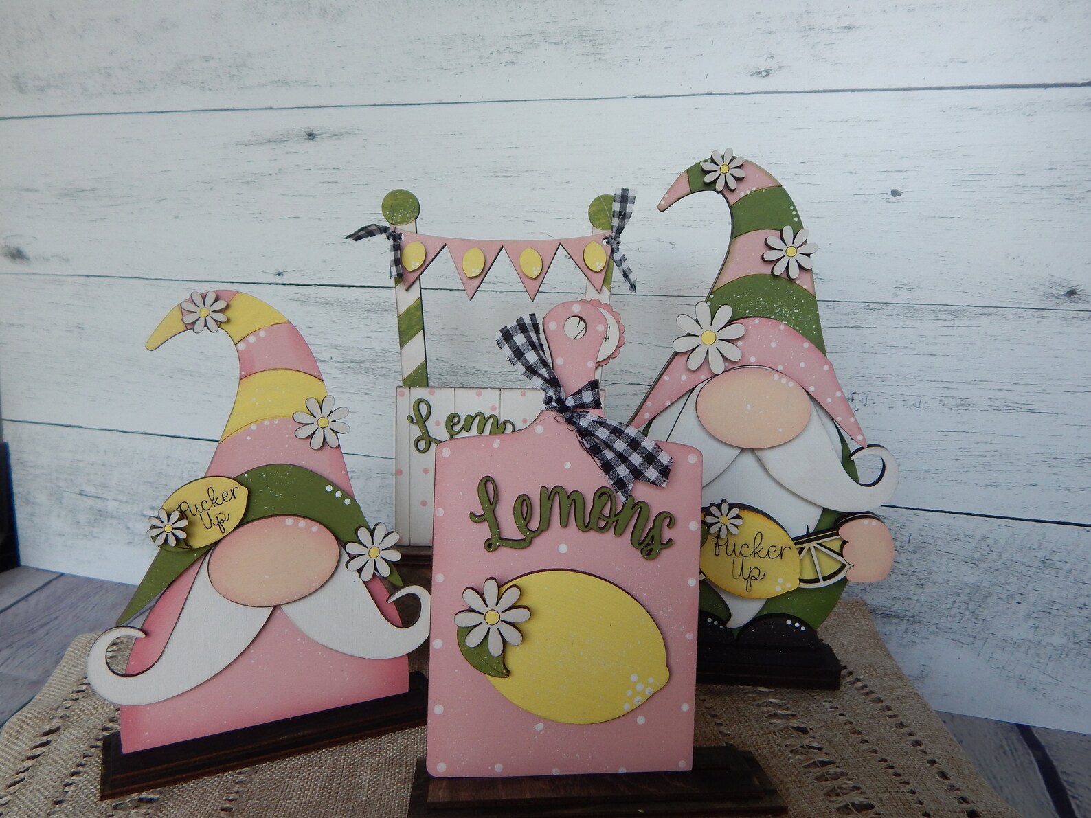 Handpainted Lemonade Tiered Tray Decor Set, Summer Mantle Accents - Etsy