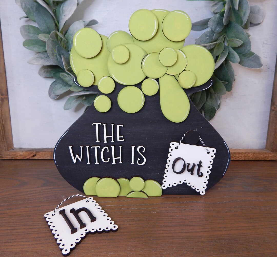 The Witch is in Halloween Cauldron Decor, Halloween Witch Decor, the ...