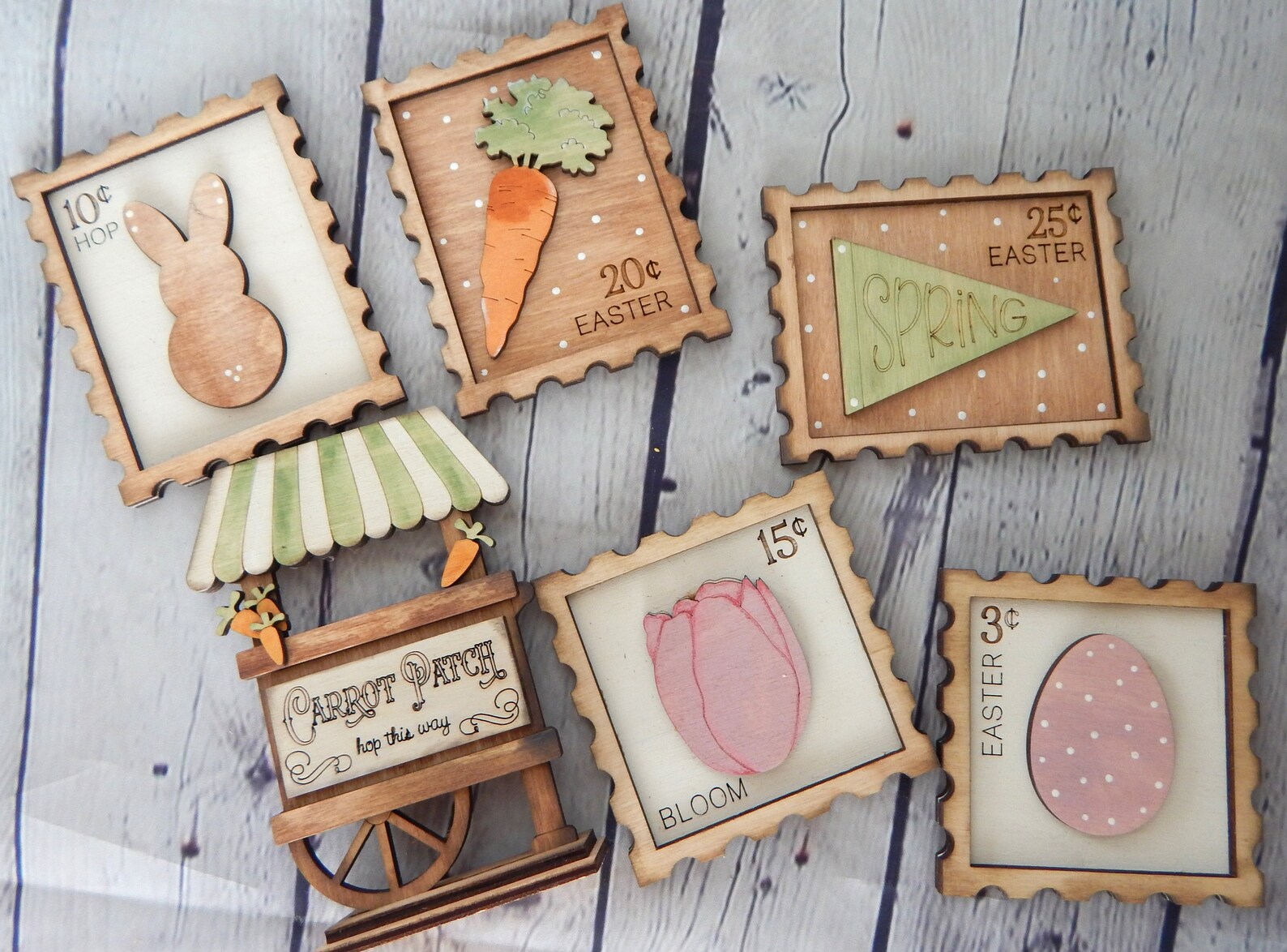 Spring Tiered Tray Set Carrot Patch Sign Spring Decor - Etsy