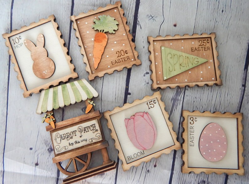 Spring Tiered Tray Set Carrot Patch Sign Spring Decor - Etsy