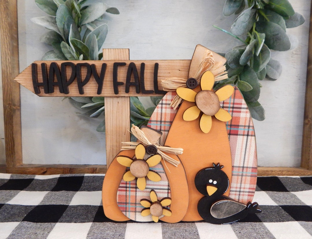 Fall Wood Pumpkin Decor | Wood Fall Decor for Coffee Bar | Wood Fall ...