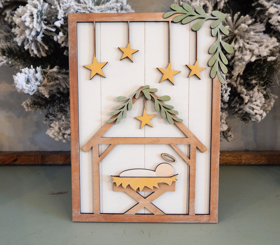 Christmas Manger Scene Wood Sign, Christmas Decor, Home Decor for ...