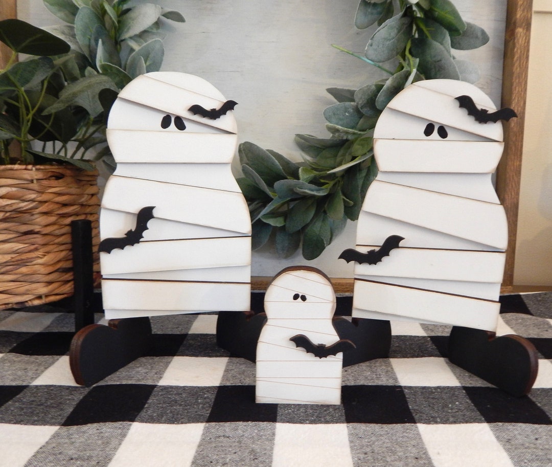 Wood Halloween Mummy Decor, Halloween Decor - Etsy
