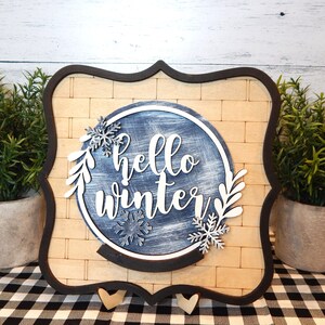 Hello Winter Interchangeable Signs, Winter Signs, Interchangeable Sign ...