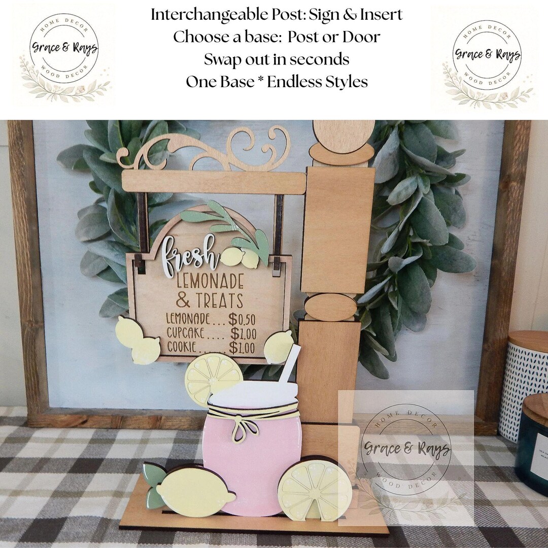 Summer Time Lemonade Display for Interchangeable Post and Door, Summer ...