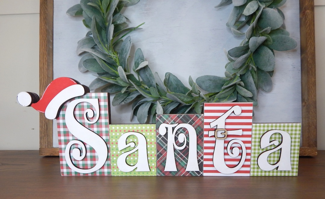 Santa Word Blocks Christmas Decor, Santa Decor, Christmas Decor, Hohoho ...