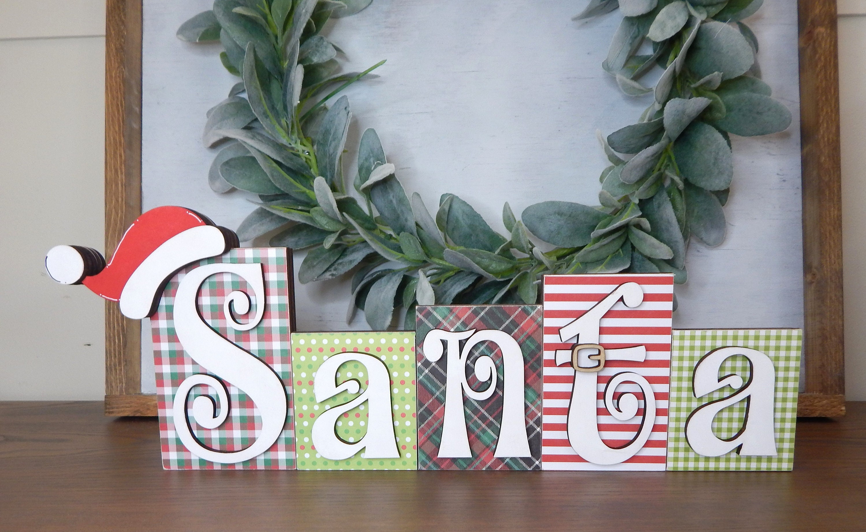 Santa Word Blocks Christmas Decor, Santa Decor, Christmas Decor, Hohoho ...