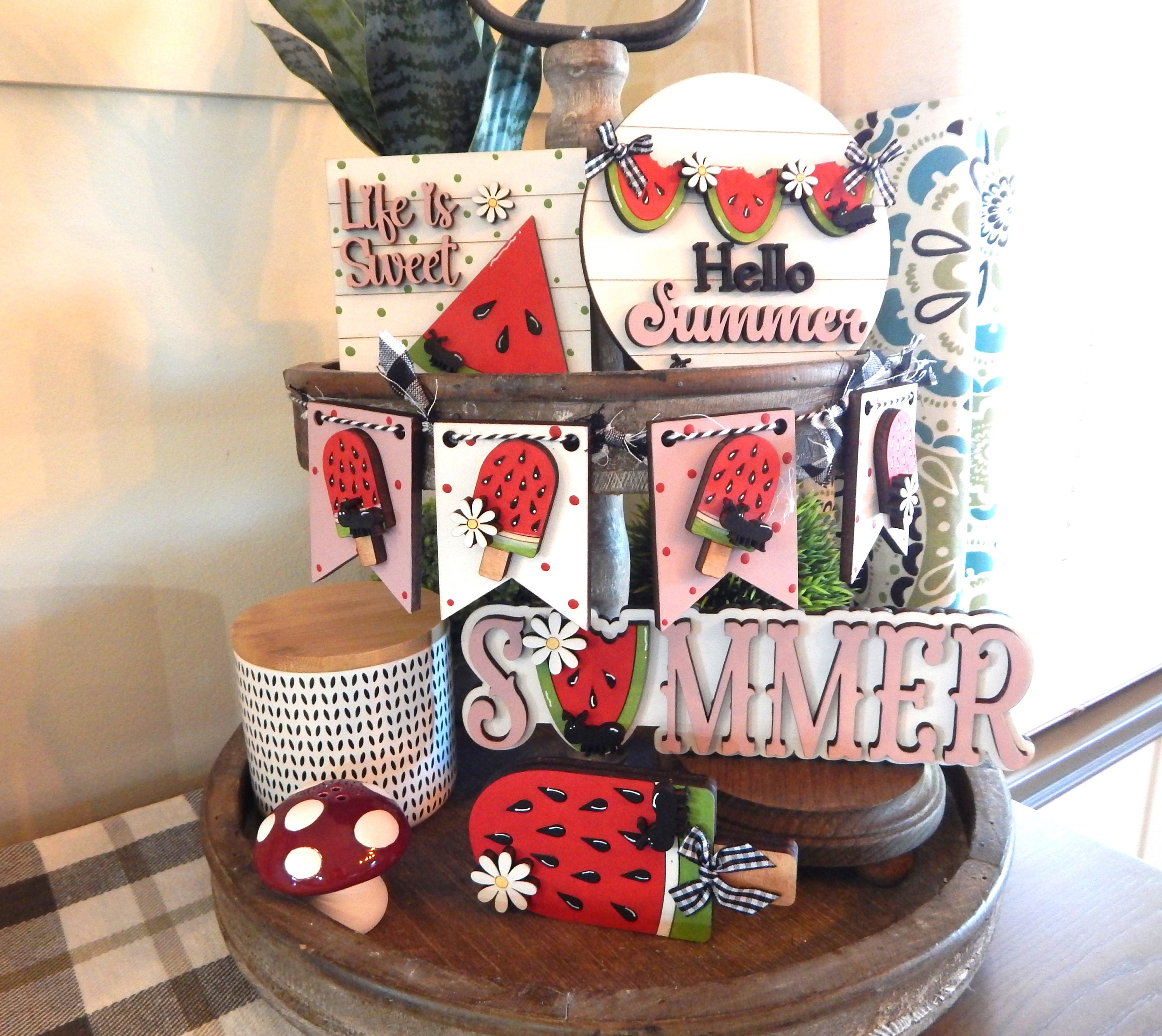 Summer Tiered Tray Decor, Summer Decor - Etsy
