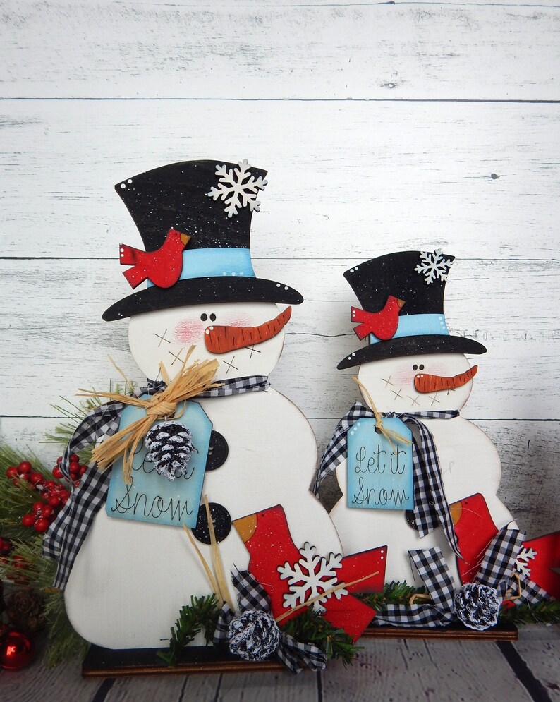 Winter Snowman Wood Decor Christmas Snowman Wood Decor - Etsy