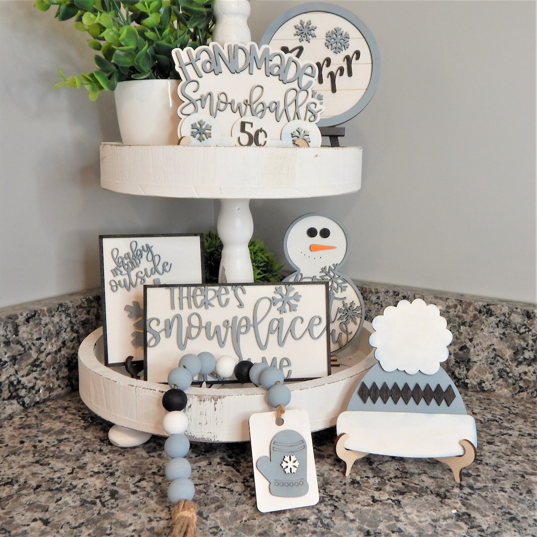 Snowman BRRR Winter Tiered Tray Decor, Baby It's Cold Outside Sign ...