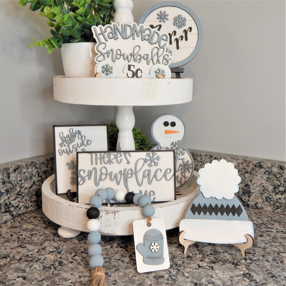 Snowman BRRR Winter Tiered Tray Decor Baby It's Cold - Etsy
