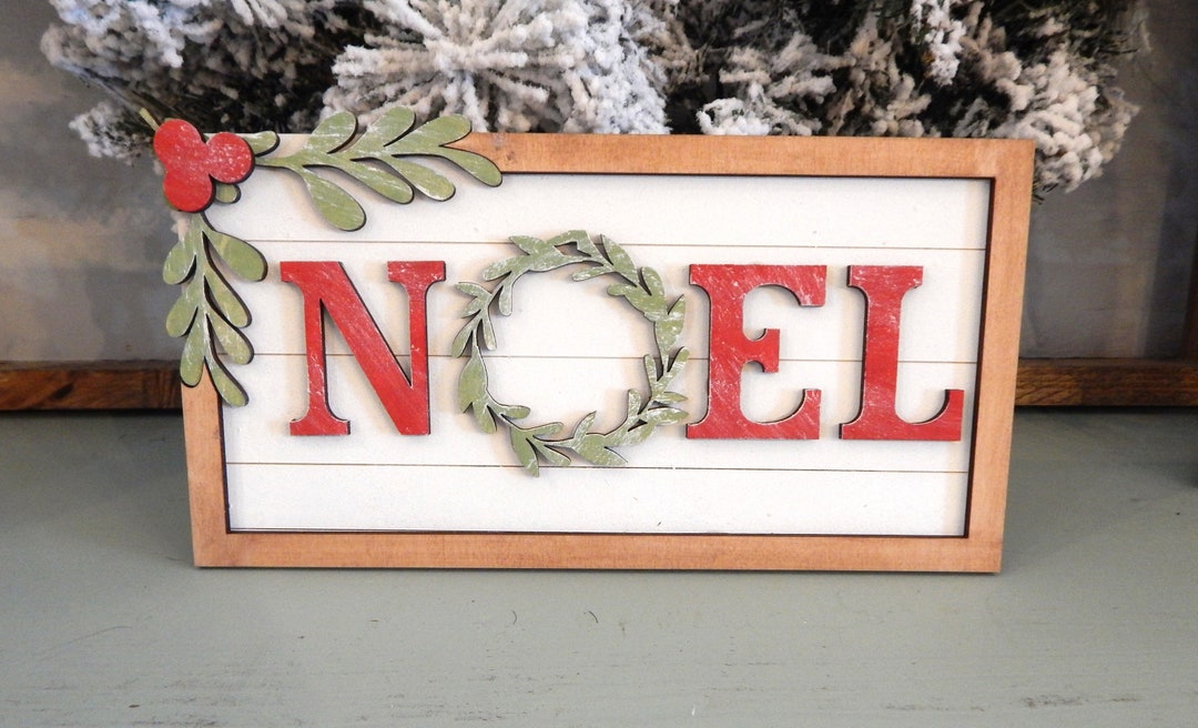 Noel Wood Framed Christmas Sign, Christmas Decor - Etsy