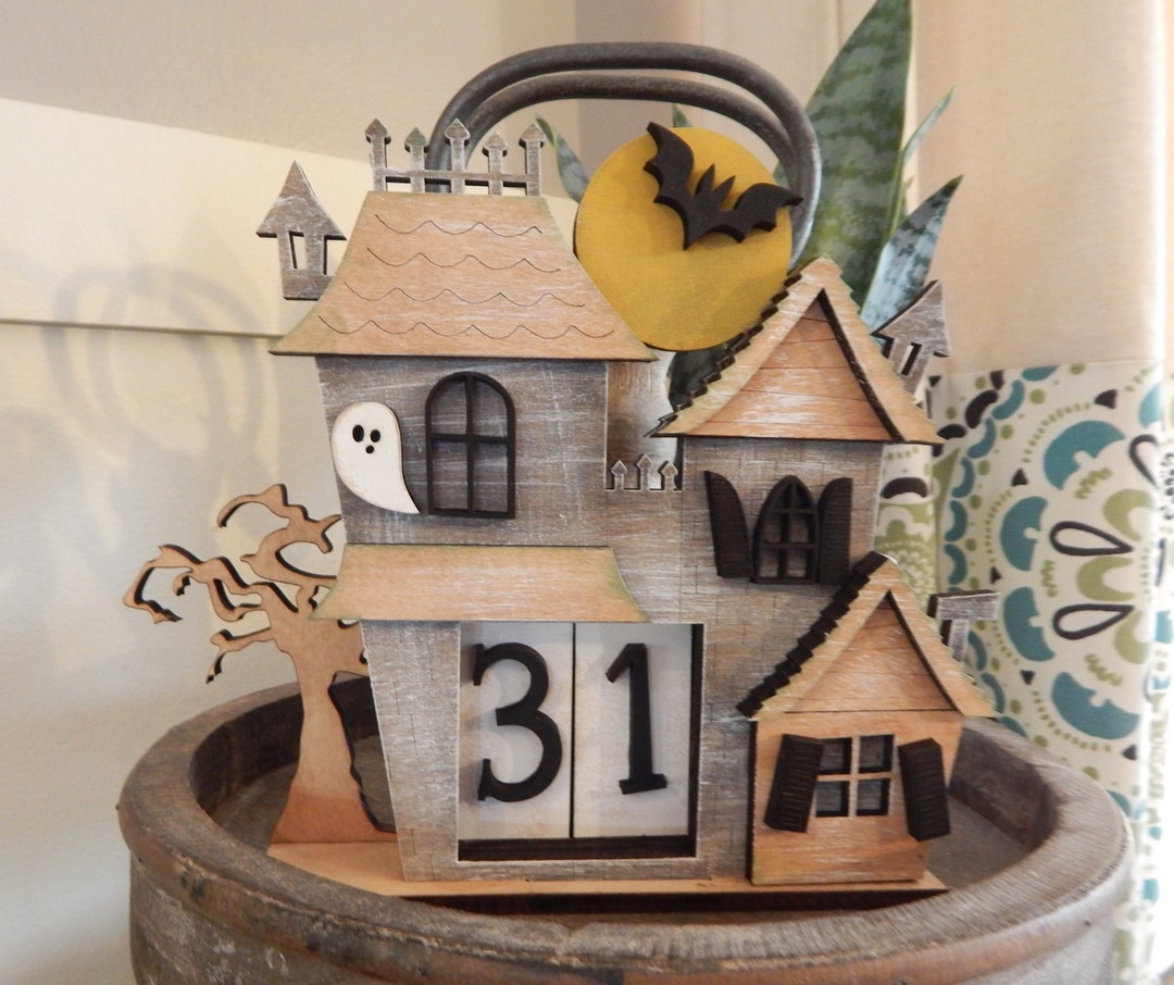 Halloween Countdown Haunted House Halloween Decor Halloween Wood ...