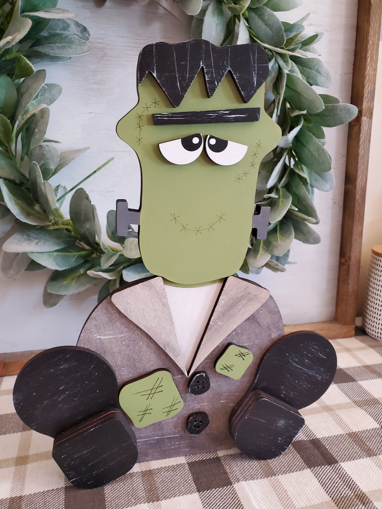 Frankenstein Wood Halloween Decor, Halloween Coffee Bar Decor ...