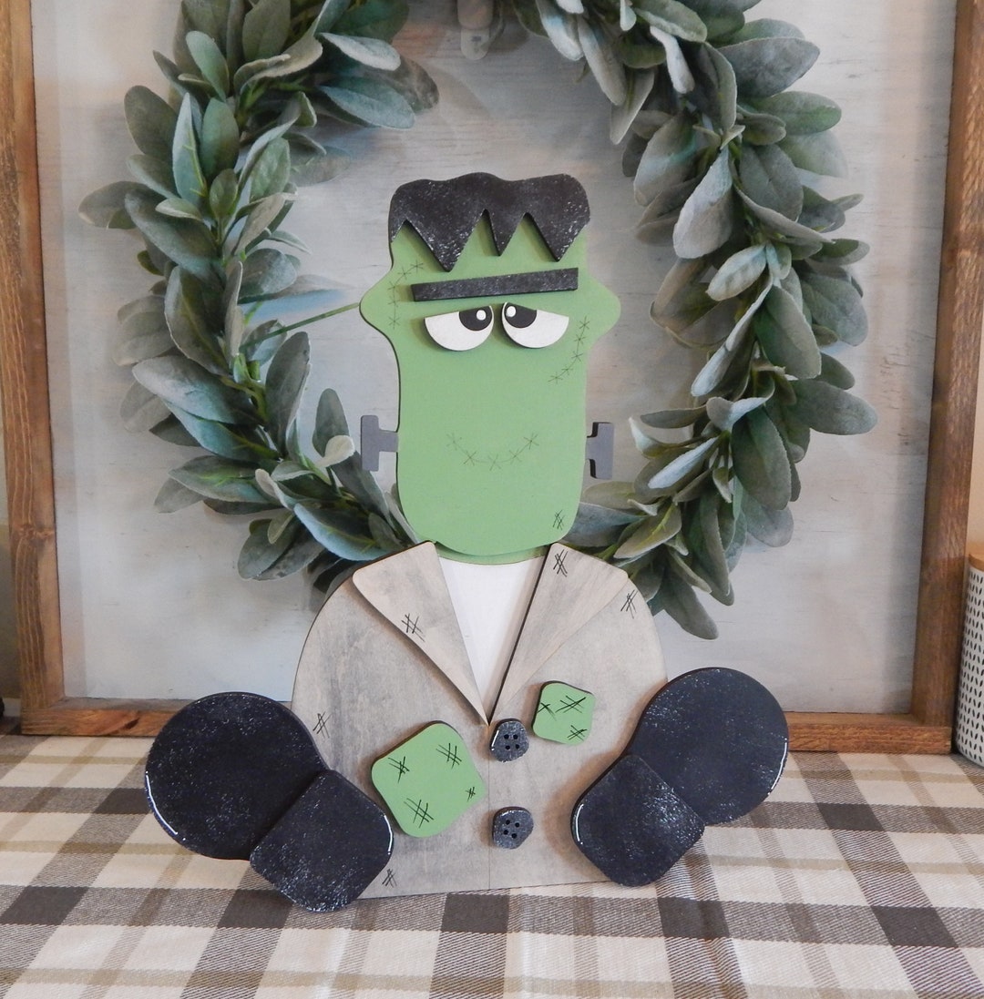 Frankenstein Wood Halloween Decor, Halloween Coffee Bar Decor ...