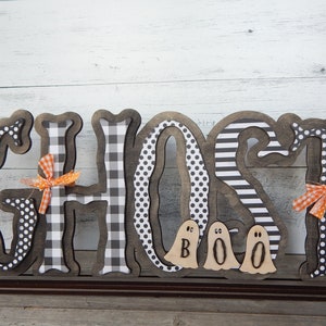 Wood Halloween Ghost Letter Set, Halloween Decor, Halloween Mantle ...