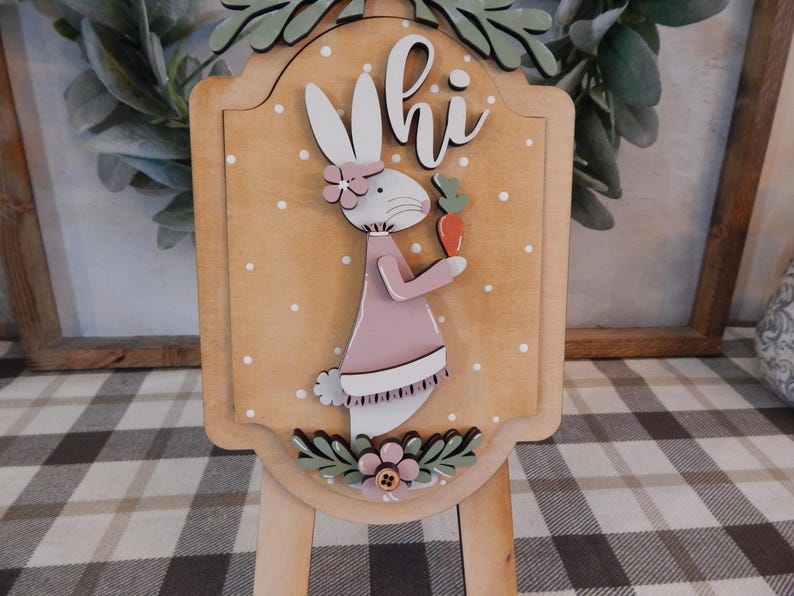 Easter Bunny Wood Sign Insert for the Interchangeable Easel, Spring and ...