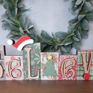 Believe Christmas Word Blocks, Christmas Decor, Believe Decor - Etsy
