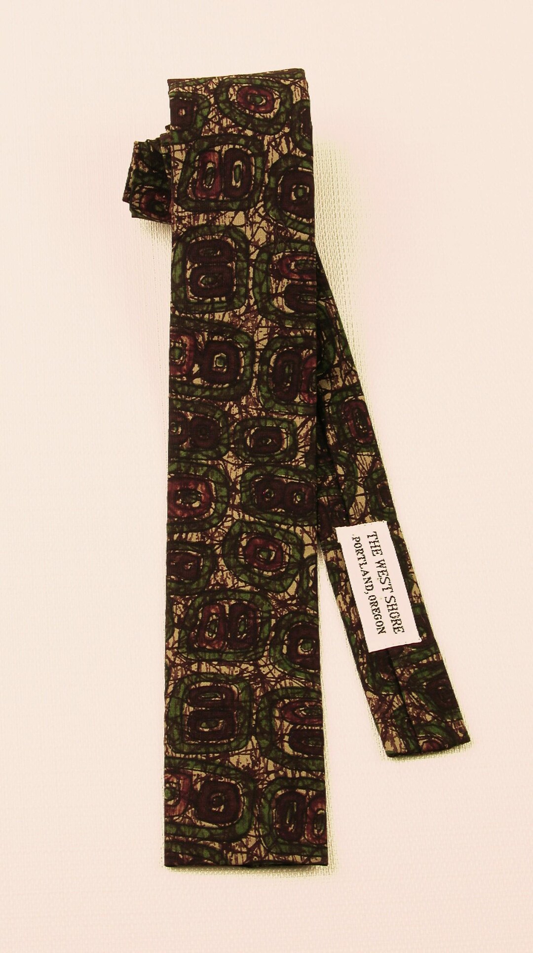 Vintage 60s ~ernst~ Skinny Thin Square-end Neck Tie ~w2"~ Cotton Batik ...