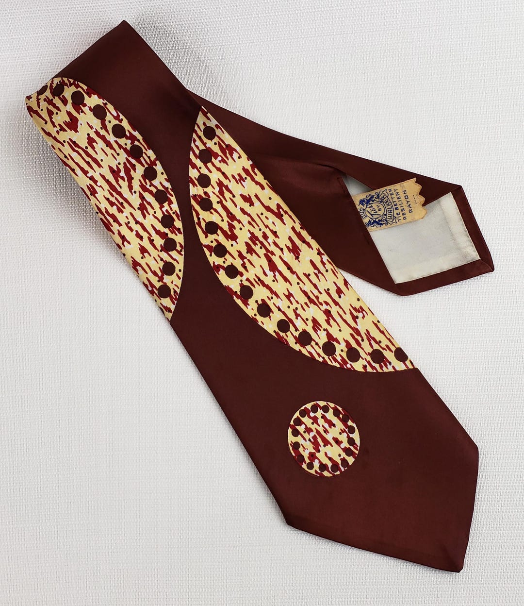 Vintage 1940s ~ties by Walker~ Circles and Streaks Rayon Cravat ...