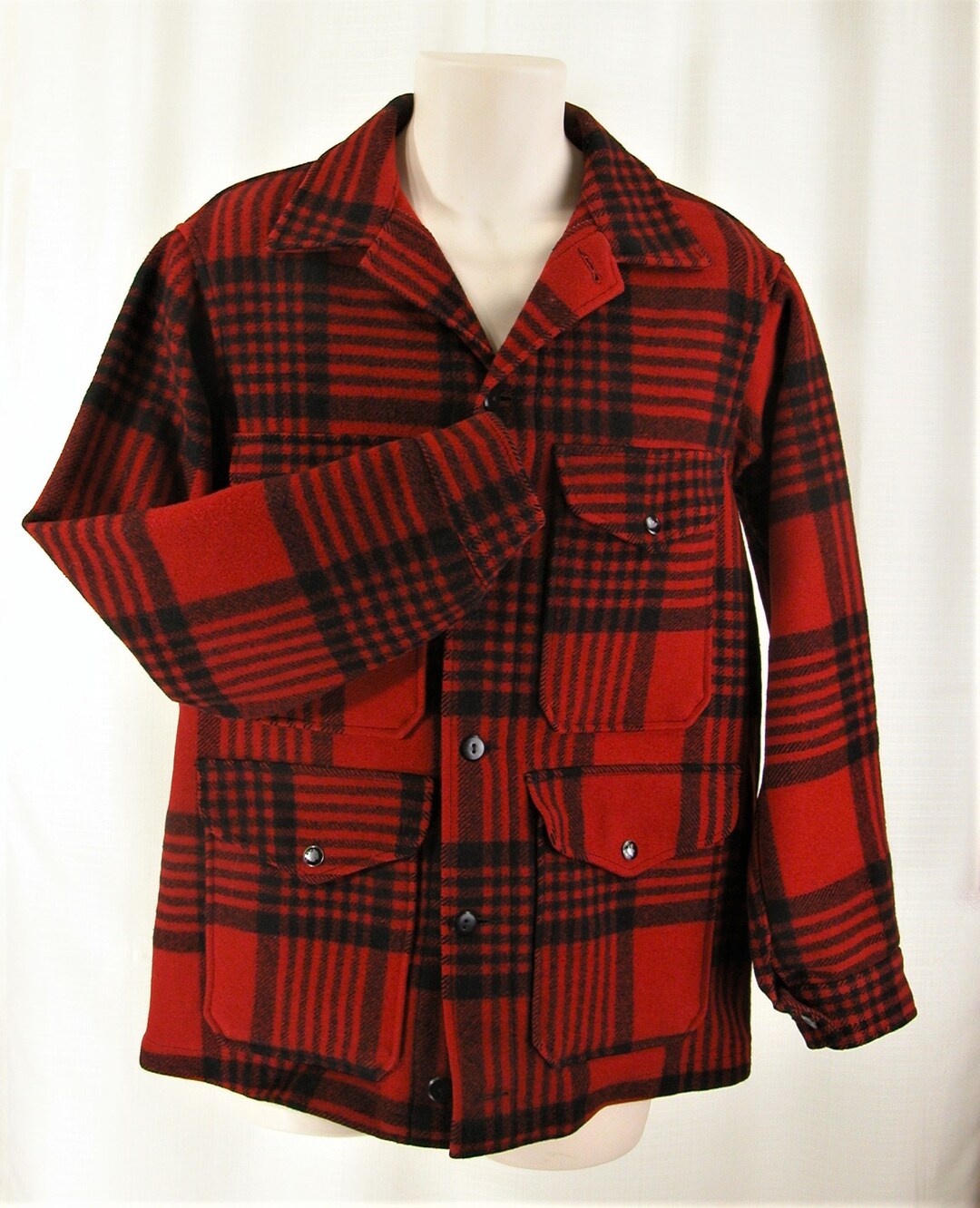Vintage 1960s Pendleton Wool Hunting Jacket: Plaid Game Pocket, USA ...