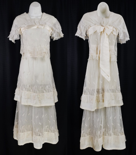 Antique Edwardian (Titanic) era 1915 Wedding Dress~ I… - Gem