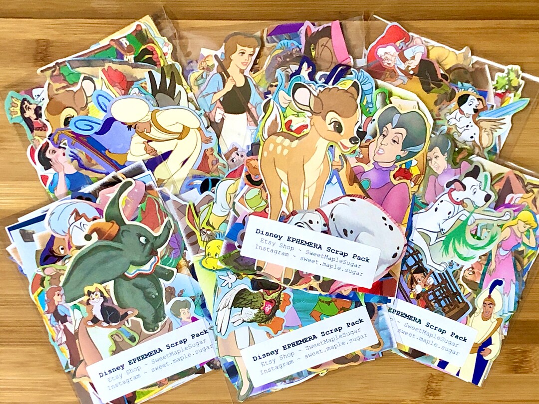 Vintage DISNEY Paper EPHEMERA Mixed Scrap Pack Junk Journal Kit ...