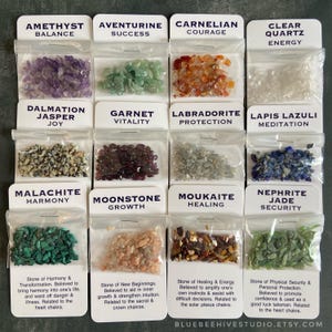 Crystal Chip Stone Packets: Mini Gemstone Assortment for Spells ...