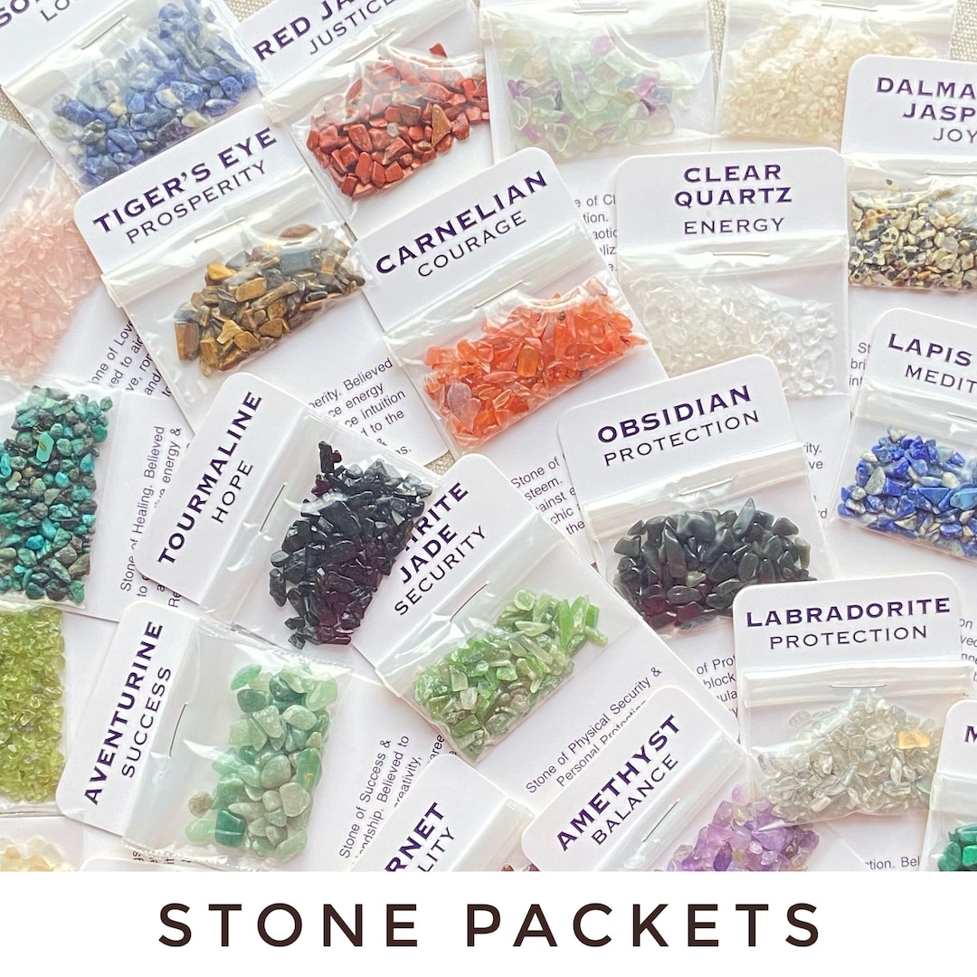 Crystal Chip Stone Packets: Mini Gemstone Assortment for Spells ...