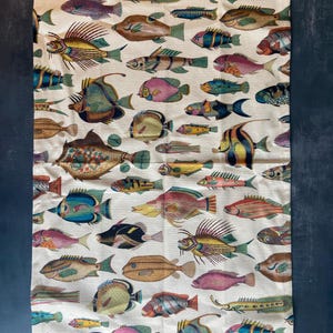 Fantastical Fish Tea Towel - Kitchen Decor Cotton Linen Tea Towel ...