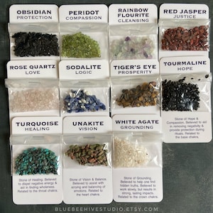 Crystal Chip Stone Packets: Mini Gemstone Assortment for Spells ...