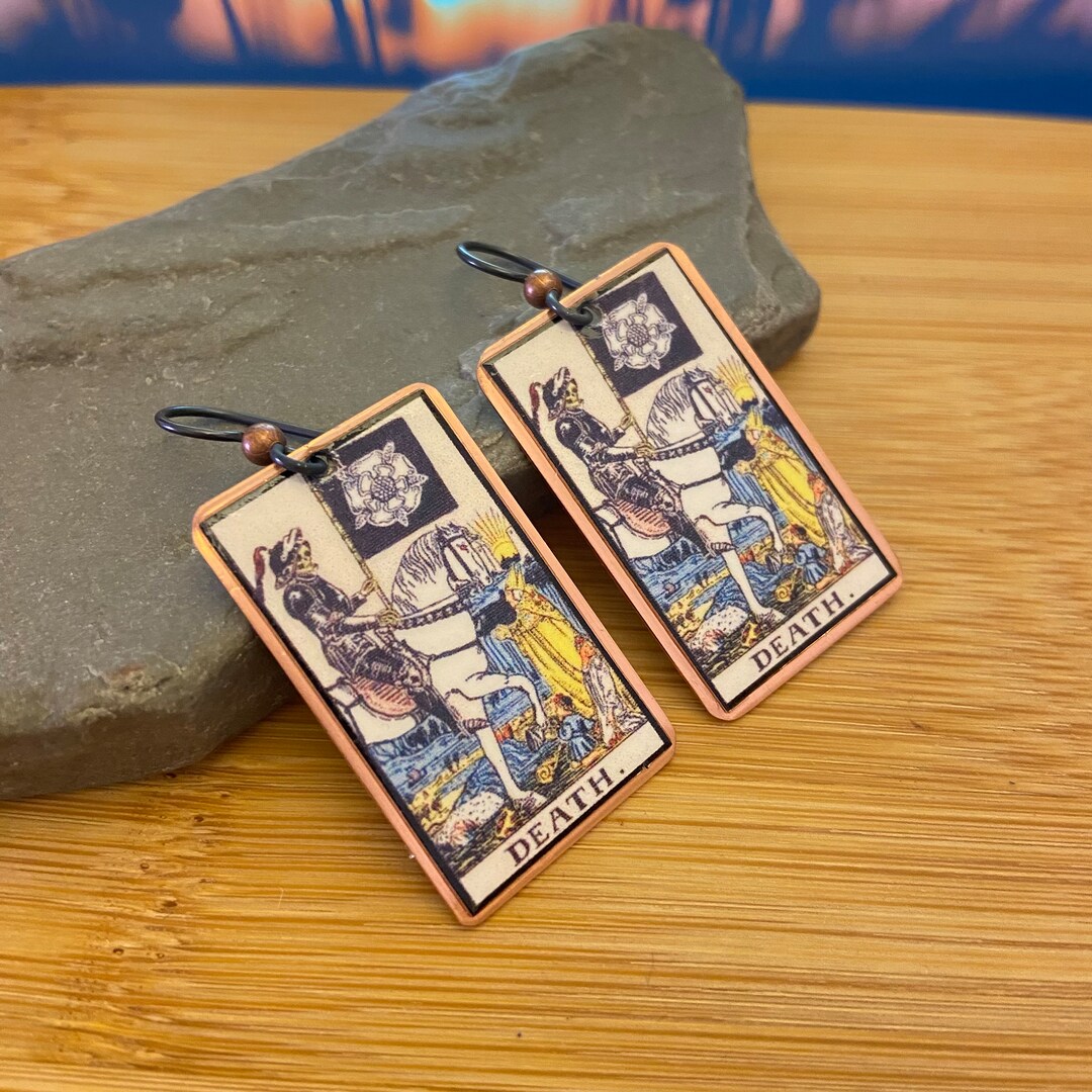 Death Tarot Earrings, Death Earrings, Tarot Earrings, Rider-waite ...