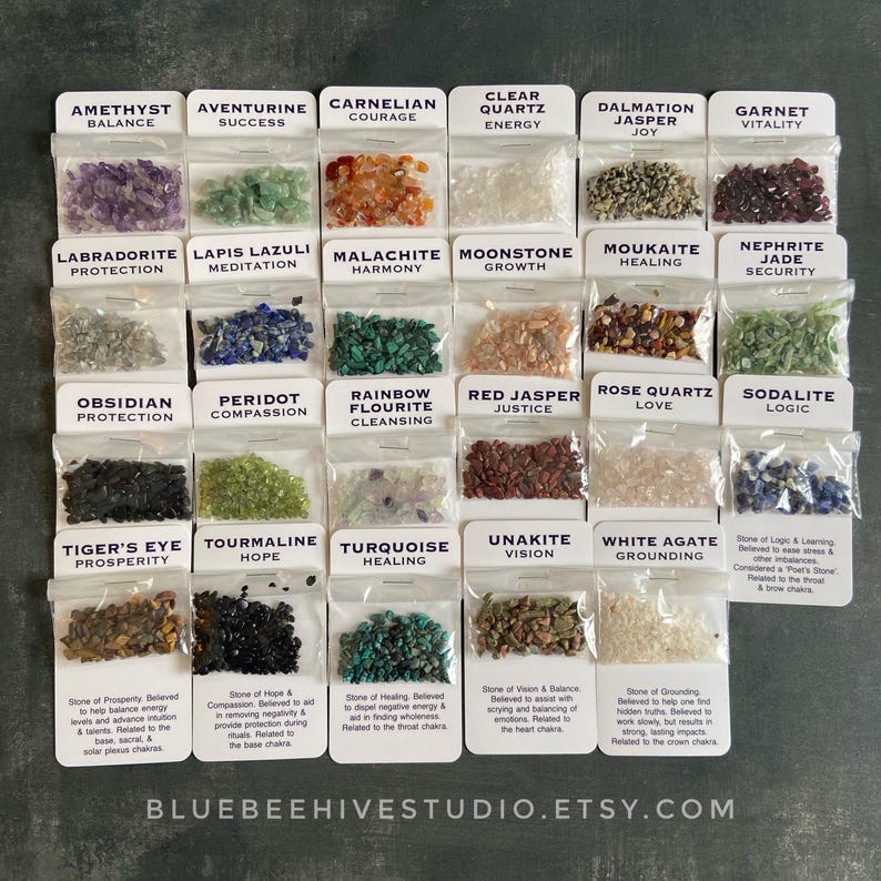 Crystal Chip Stone Packets: Mini Gemstone Assortment for Spells ...