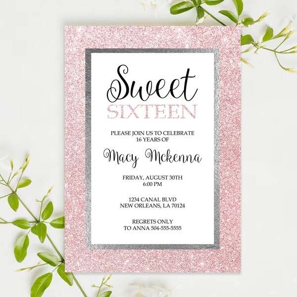 Sweet 16 Winter Wonderland Pink Invitation - Etsy