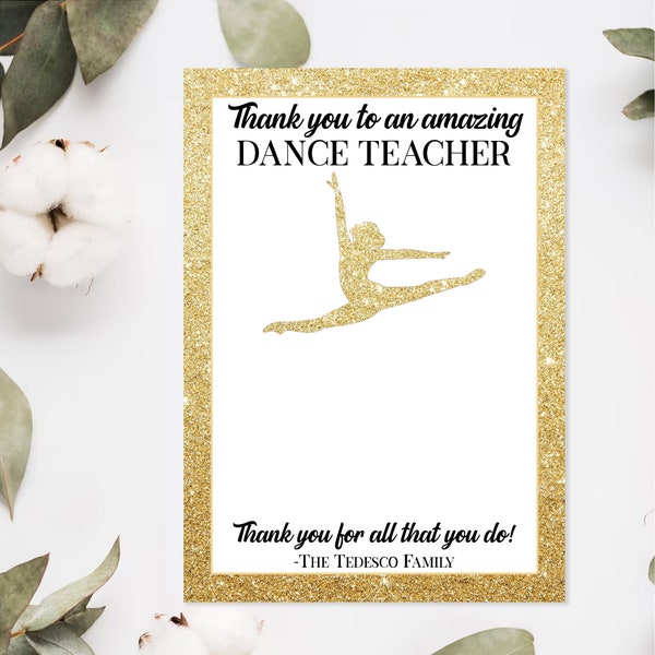 Dance Teacher Card - Etsy