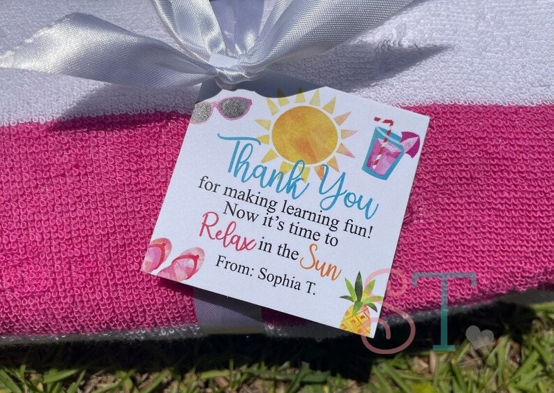 Personalized End of School Year Gift Tags: Summer Thank You Teacher Tag ...