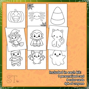 Personalized Halloween Coloring Kit: Kids Party Favors, Trick or Treat ...