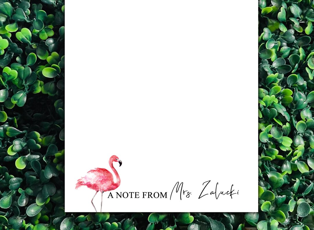 Personalized Flamingo Notepad, Custom Stationery Gift - Etsy