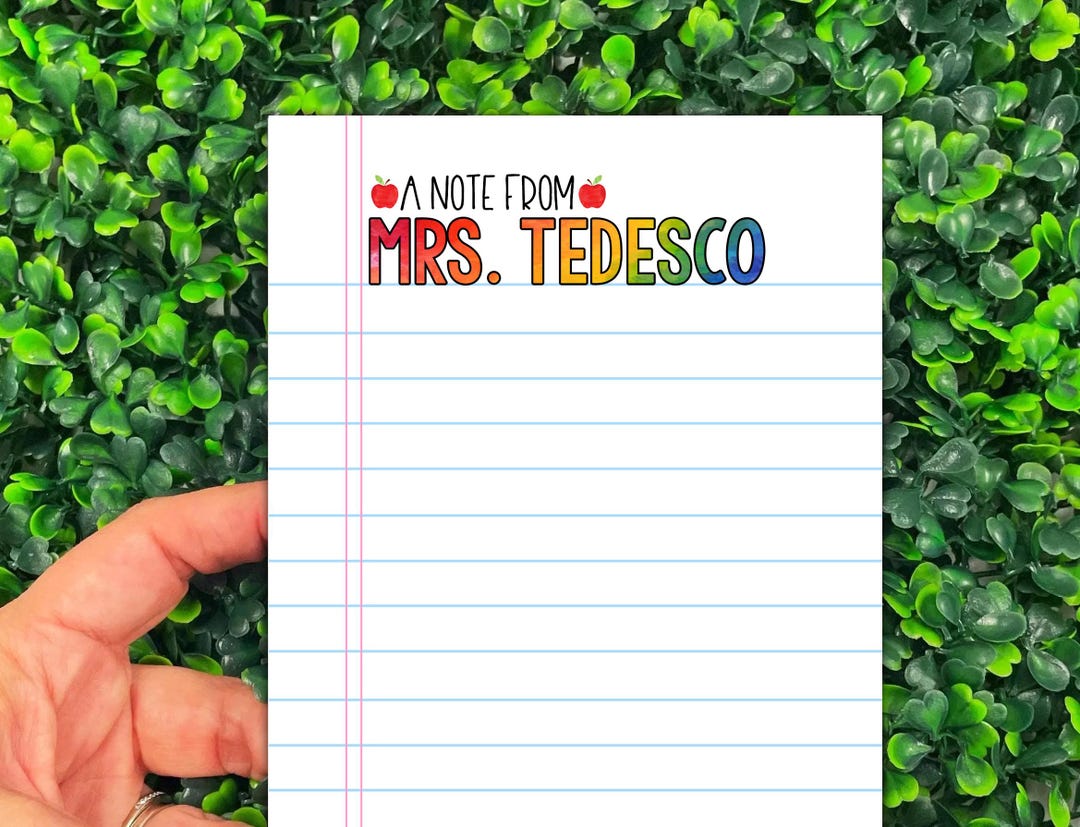Personalized Teacher Notepad, Custom Teacher Writing Pad, Teacher ...