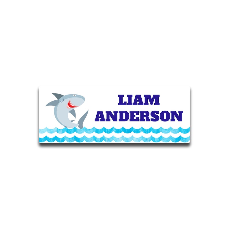 Shark School Supply Labels: Waterproof Personalized Name Stickers - Etsy