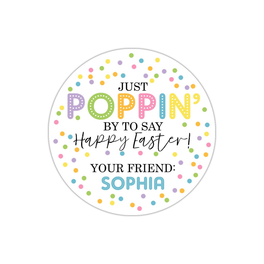 Pop It Easter Stickers, Pop It Fidget Gift Labels, Poppin' Easter Party ...